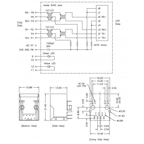 Diğer Trafolu RJ45 HR911105A - 56,10 TL